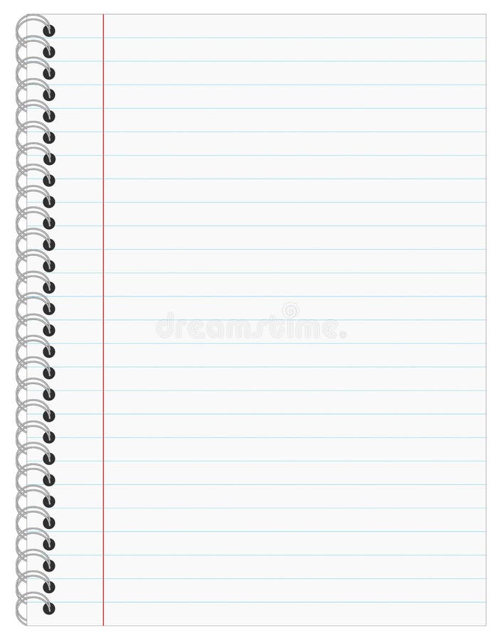 Writing Pad with Lines and Ring Bond Stock Illustration - Illustration ...