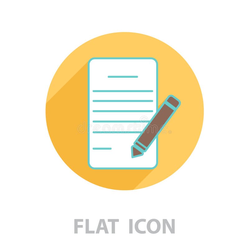 Writing Pad and Pen Line Icon. Vector Stock Vector - Illustration of ...