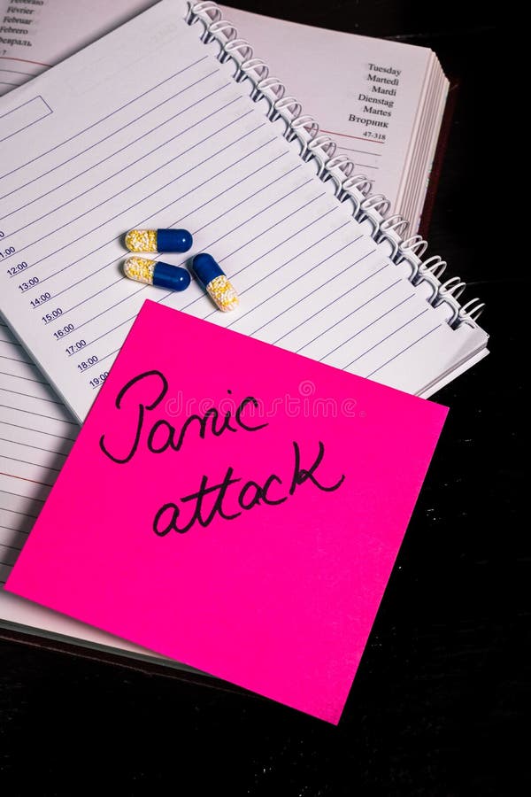 Writing Panic Attack on Memo Post Reminder. Text Panic Attack on Sticky ...