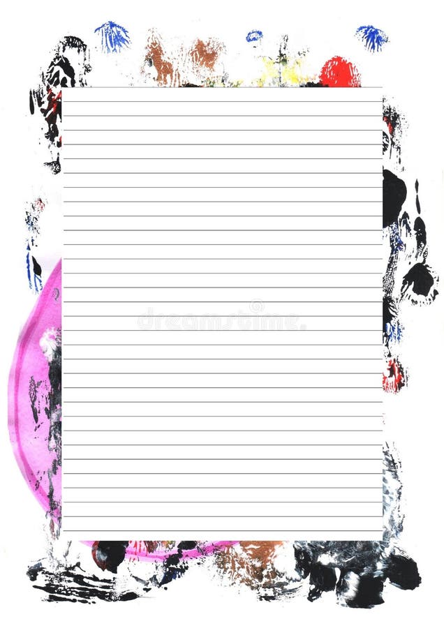 Writing Paper Design. Copy Space. Colorful Graphic Elements. Stock ...