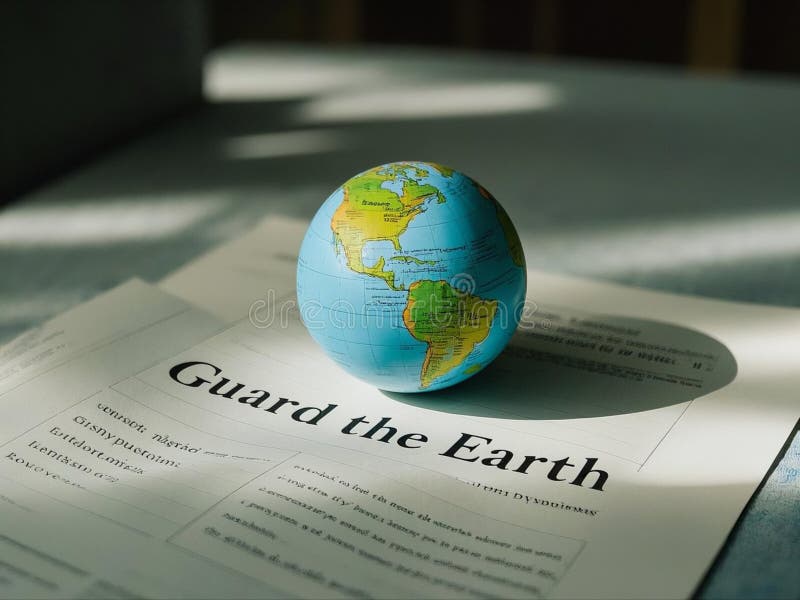 The Writing on the Paper is Guard the Earth and There is a Picture of ...
