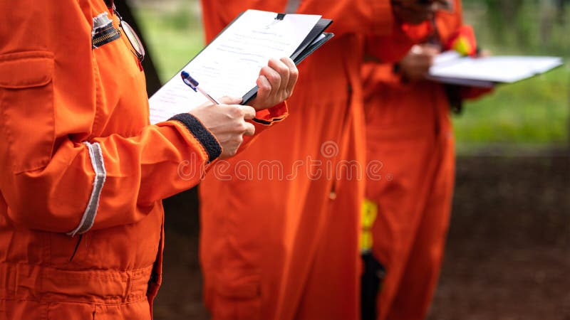 Writing on Paper in Safety Audit Working Action. Stock Photo - Image of ...
