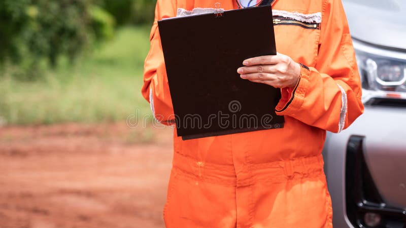Writing on Paper in Safety Audit Working Action. Stock Image - Image of ...