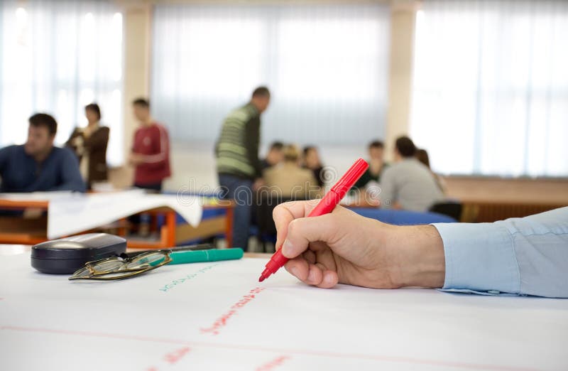 Writing on Paper during Workshop Stock Photo - Image of marker ...