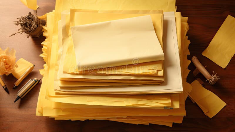 Writing Parchment Yellow Paper Stock Illustration - Illustration of ...