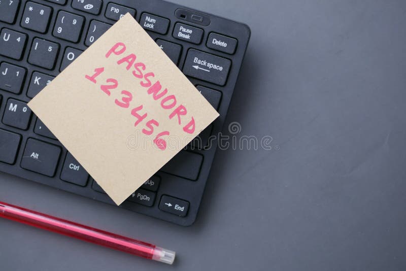 Writing Password on a Sticky Note Stock Photo - Image of login ...