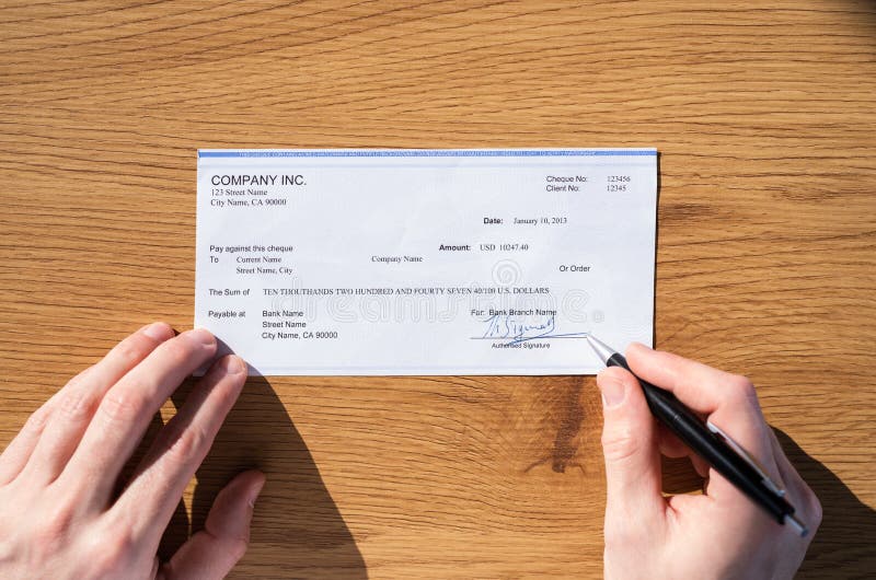 Payroll Cheque in Envelope stock image. Image of check - 218029489