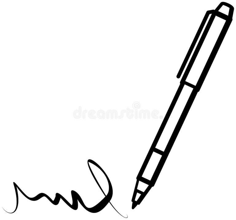 Pen Writing Signature Stock Illustrations – 13,645 Pen Writing ...