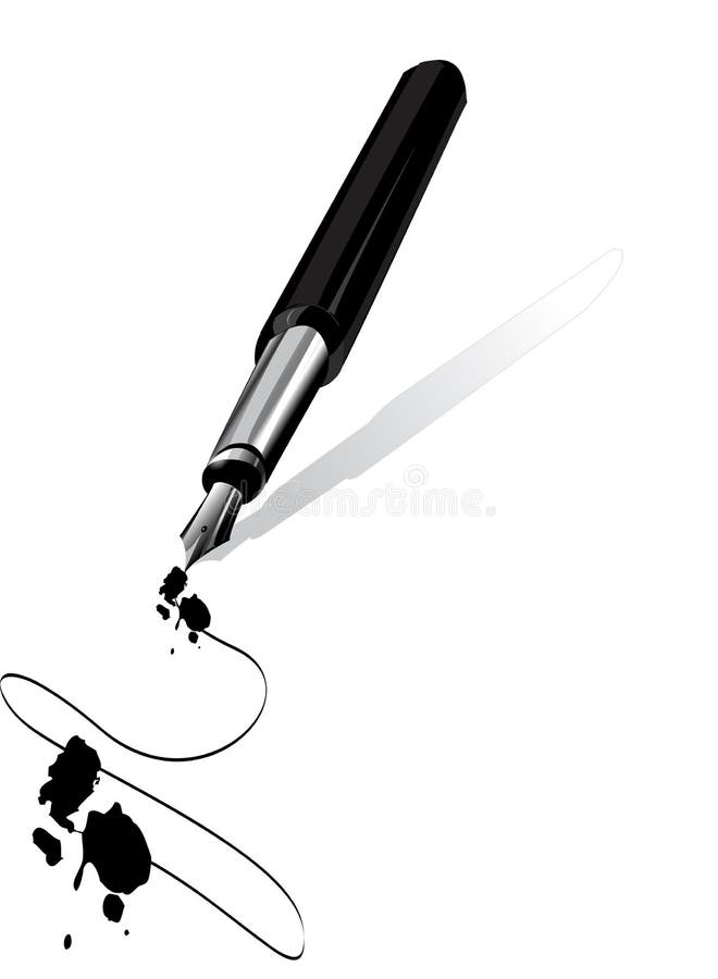 Fountain Pen and Binary Code Stock Vector - Illustration of write ...