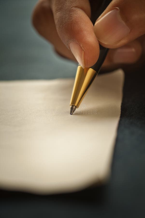 Writing with a pen stock photo. Image of nails, golden - 25942994