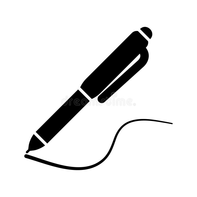 Writing Pen Icon, Isolated on White Background Stock Vector ...