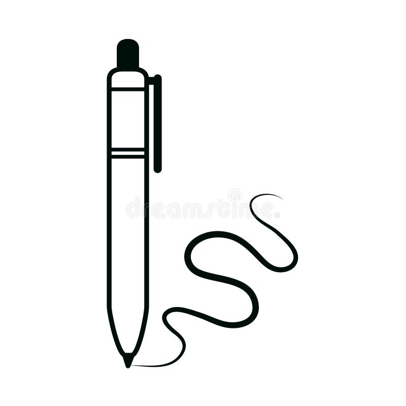 Writing Pen Ink Office Supply Stationery Work Linear Style Icon Stock ...