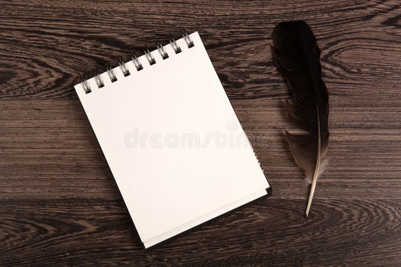 Writing Pen and Notebook on a Wooden Table Stock Image - Image of ...