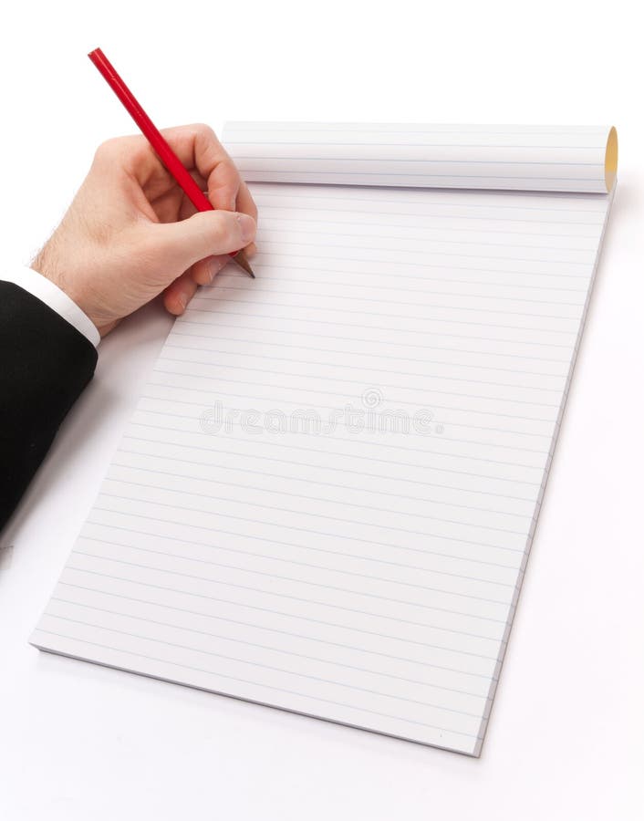 Writing with a Pencil on a Block Notes Stock Image - Image of hands ...