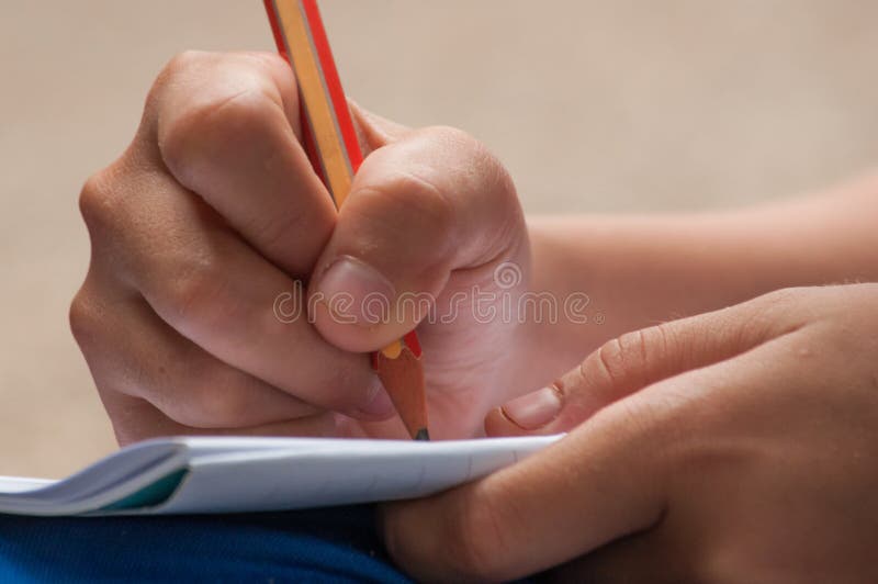 Writing with pencil stock image. Image of pencil, lecture - 41330839