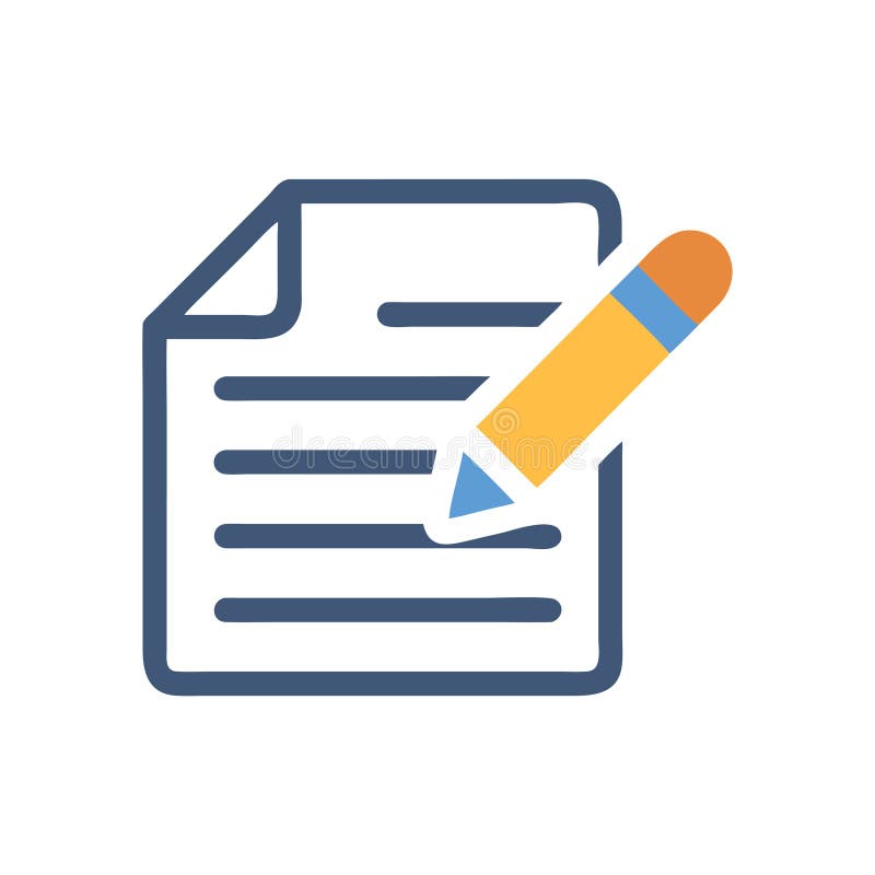 Writing Practice Icon for Learning Stock Vector - Illustration of ...