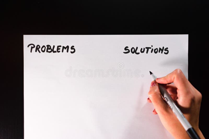 Writing Problems and Solutions List. Text Problems and Solutions on ...