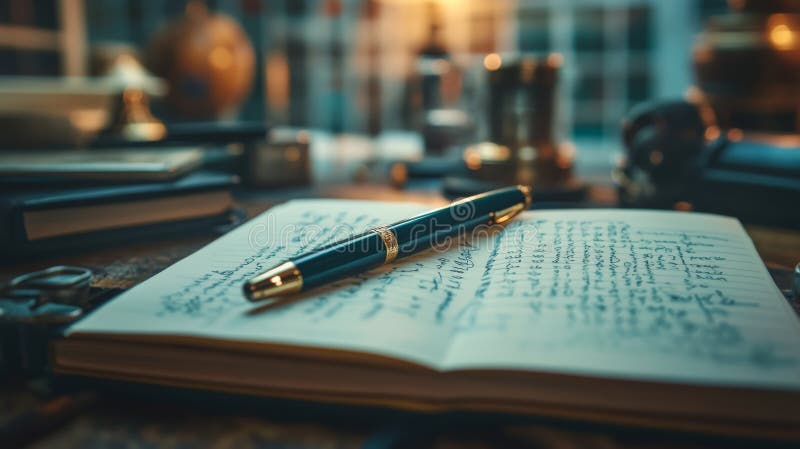 Writing Process at a Cozy Workspace with Books and Vintage Items in ...