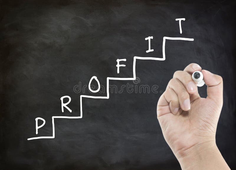 Writing Profit on Staircase Stock Image - Image of profitability ...