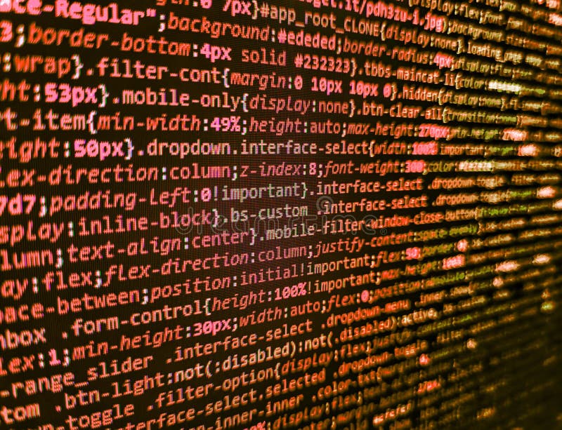 Writing Program Code On Computer Programming Code Abstract Screen Of Software Developer Script