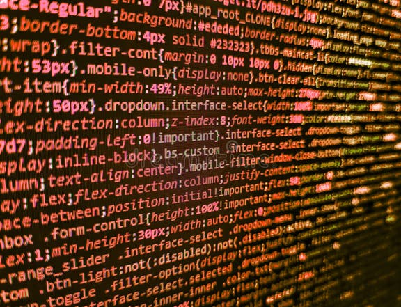 Writing Program Code on Computer. Programming Code Abstract Screen of ...