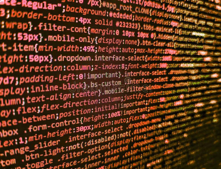 Writing Program Code on Computer. Programming Code Abstract Screen of ...