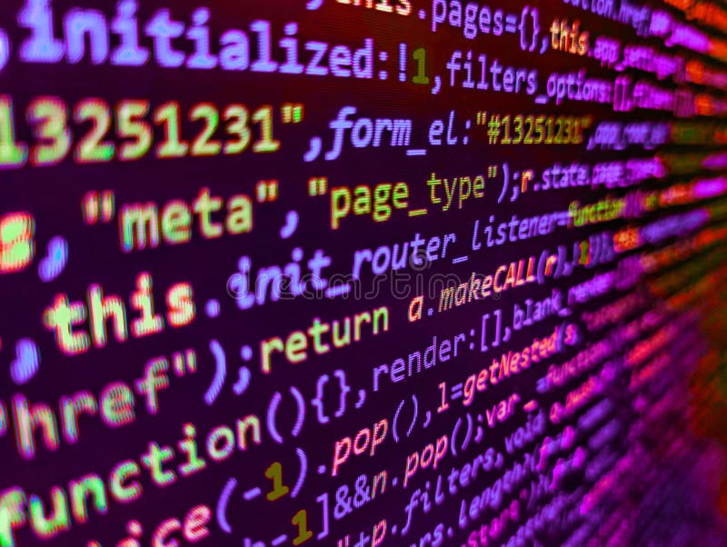 Writing Program Code On Computer Programming Code Screen Of Software Developer Mobile App