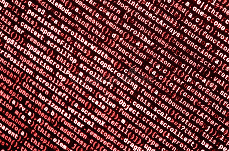 Writing Programming Code On Laptop Digital Binary Data On Computer