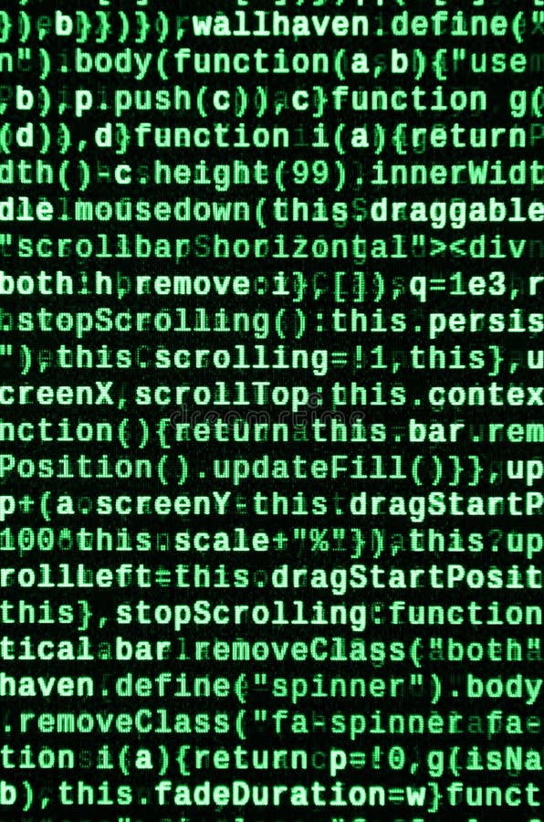 Writing Programming Code on Laptop. Digital Binary Data on Computer Screen Stock Illustration ...