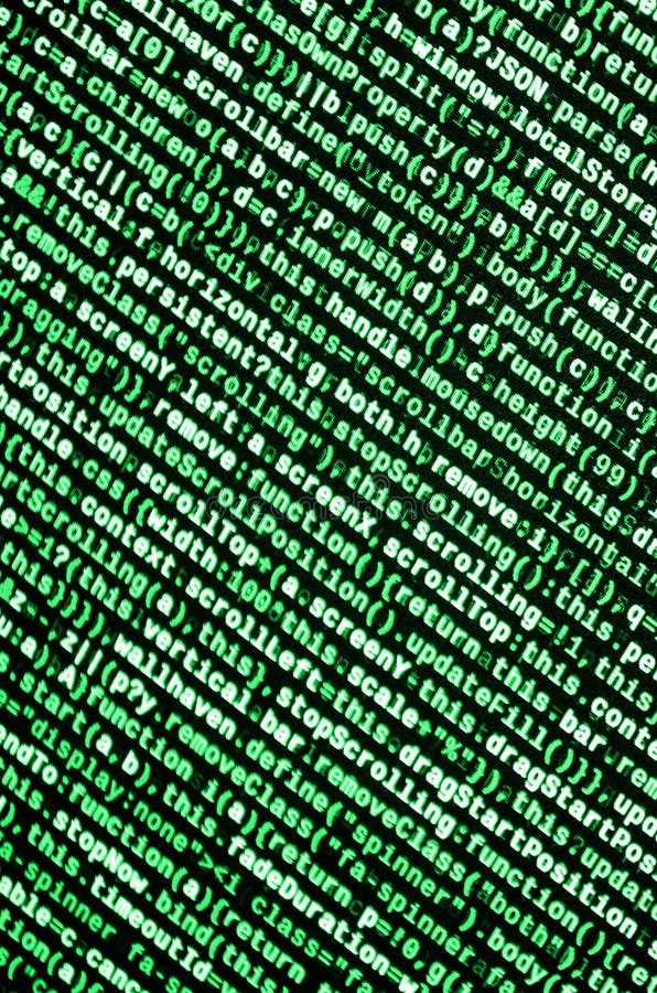 Writing Programming Code On Laptop Digital Binary Data On Computer Screen Stock Image Image