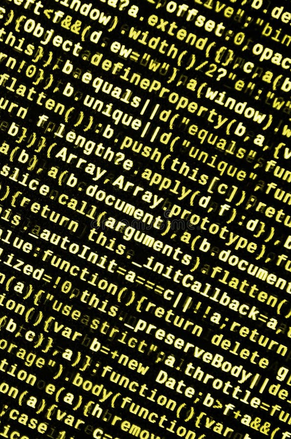 Writing Programming Code On Laptop Digital Binary Data On Computer