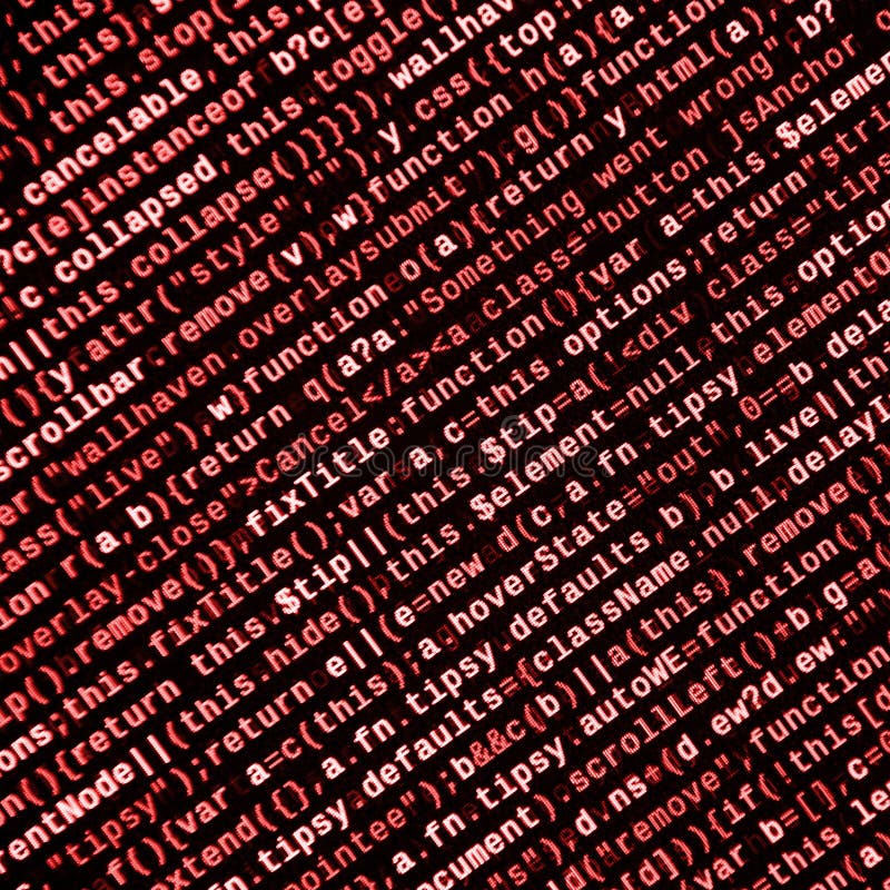 Writing Programming Code On Laptop Digital Binary Data On Computer