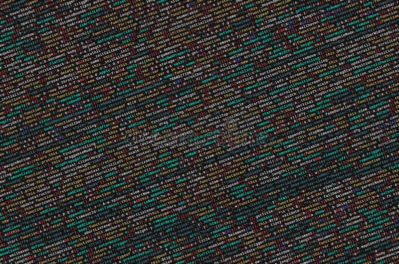 Writing Programming Code On Laptop Digital Binary Data On Computer