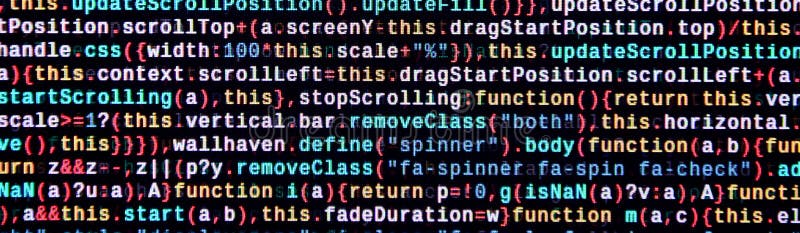 Writing Programming Code on Laptop. Digital Binary Data on Computer Screen Stock Photo - Image ...