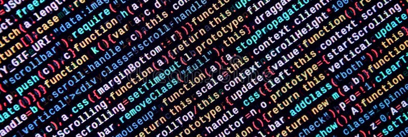 Writing Programming Code On Laptop Digital Binary Data On Computer