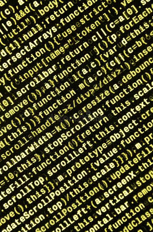 Writing Programming Code On Laptop Digital Binary Data On Computer