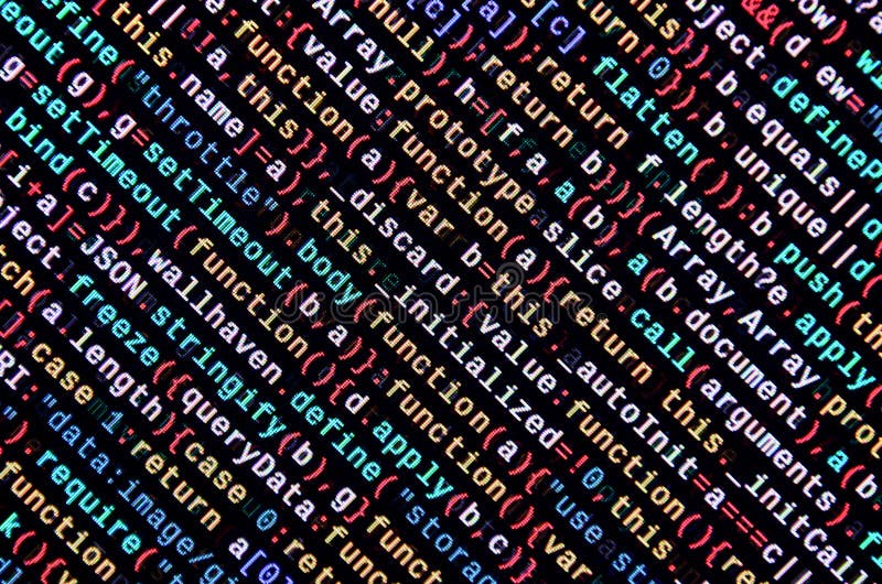 Writing Programming Code on Laptop. Digital Binary Data on Computer Screen Stock Illustration ...