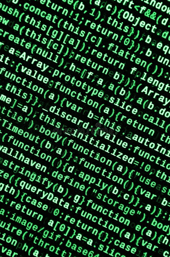 Writing Programming Code on Laptop. Digital Binary Data on Computer Screen Stock Image - Image ...