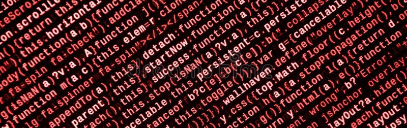 Writing Programming Code on Laptop. Digital Binary Data on Computer ...