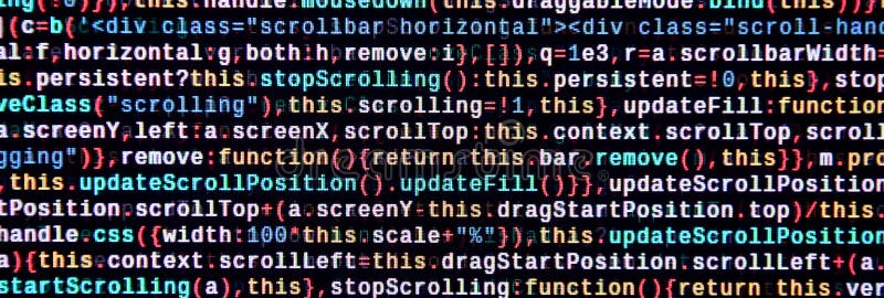 Writing Programming Code on Laptop. Digital Binary Data on Computer Screen Stock Photo - Image ...