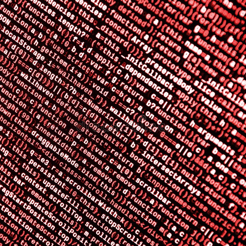 Writing Programming Code On Laptop Digital Binary Data On Computer