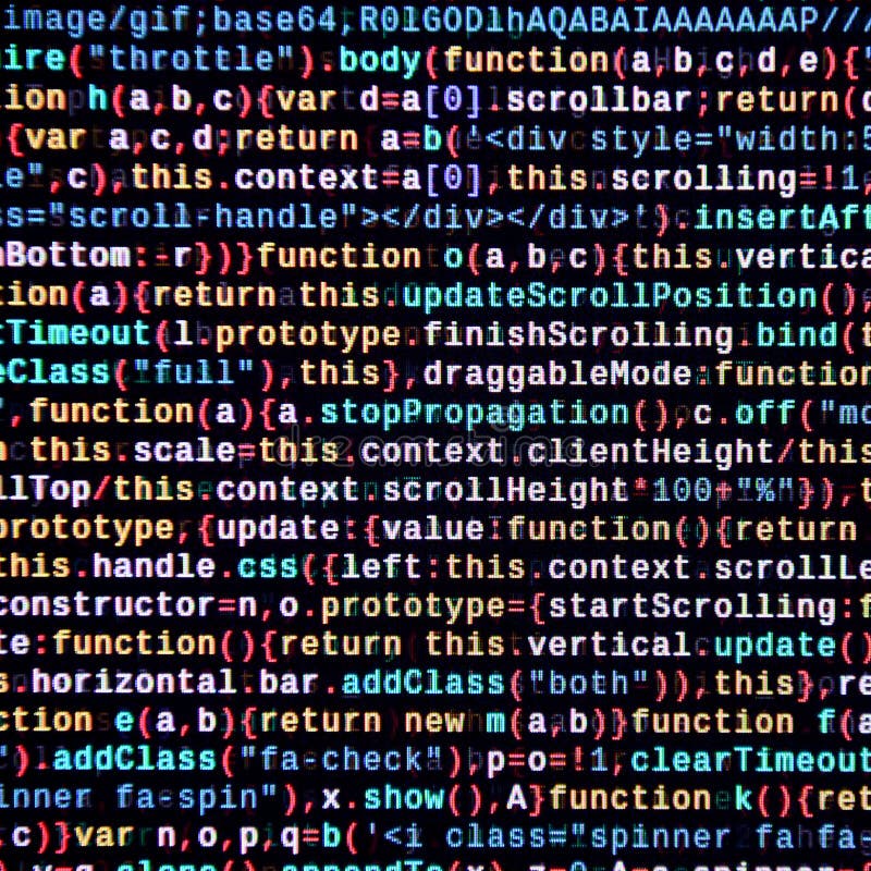 Writing Programming Code On Laptop Digital Binary Data On Computer Screen Stock Image Image