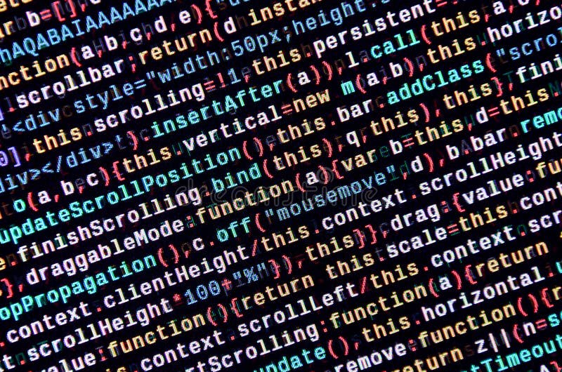 Writing Programming Code On Laptop Digital Binary Data On Computer Screen Stock Illustration