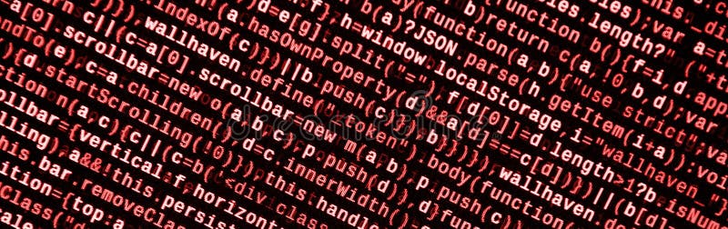 Writing Programming Code On Laptop Digital Binary Data On Computer
