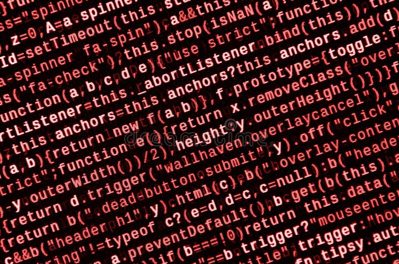 Writing Programming Code On Laptop Digital Binary Data On Computer
