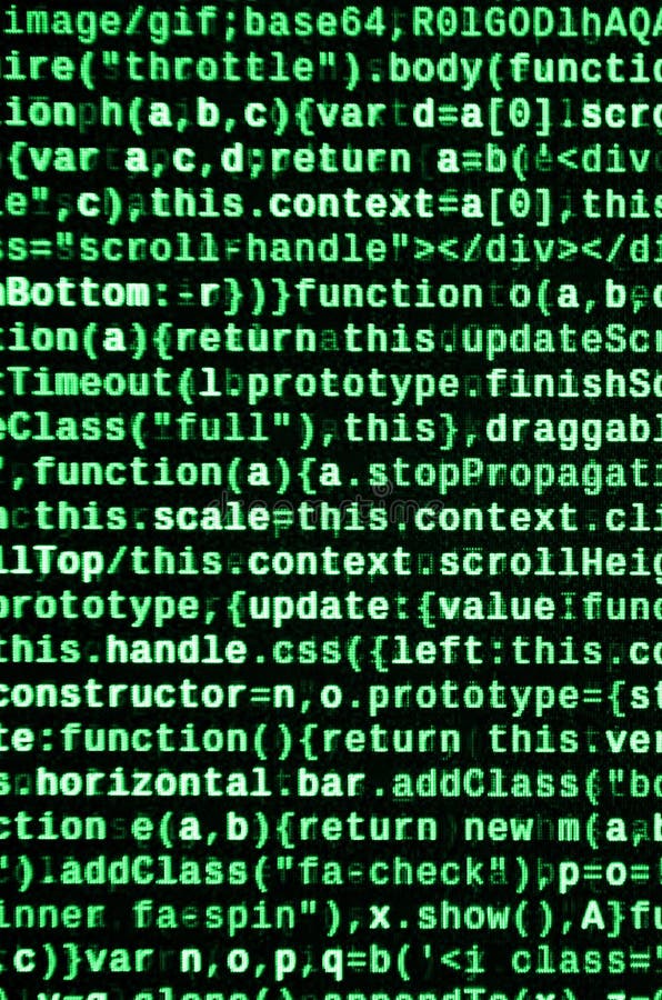 Writing Programming Code On Laptop Digital Binary Data On Computer