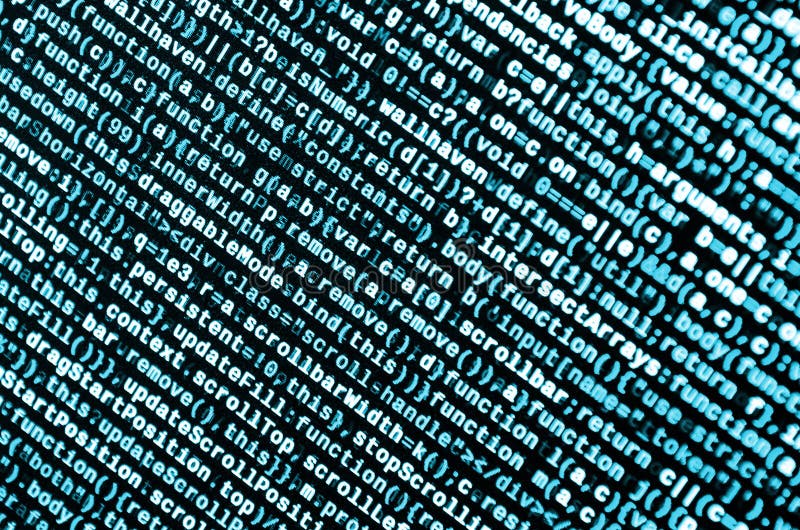 Writing Programming Code On Laptop Digital Binary Data On Computer Screen Stock Image Image