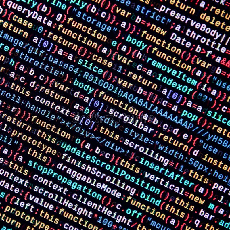 Writing Programming Code On Laptop Digital Binary Data On Computer Screen Stock Illustration