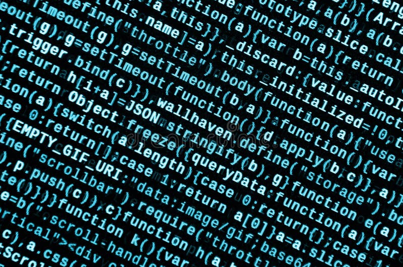 Writing Programming Code on Laptop. Digital Binary Data on Computer Screen Stock Illustration ...