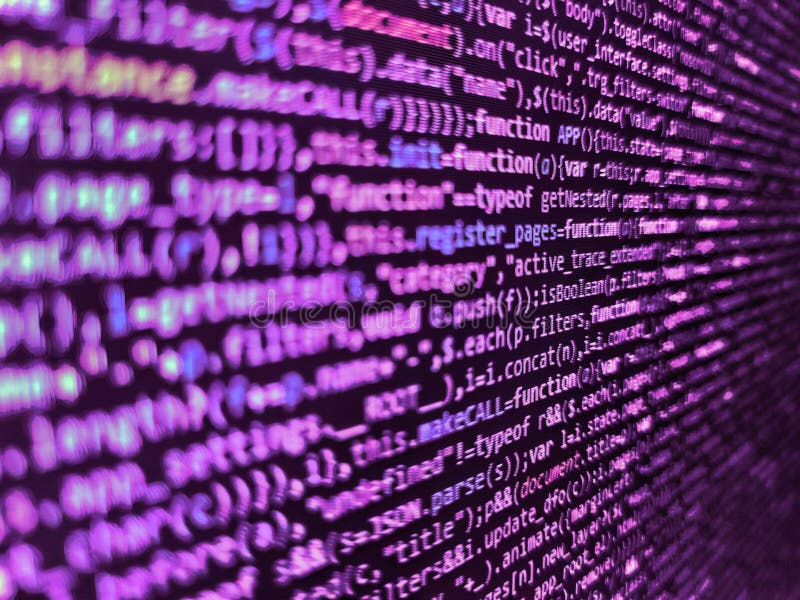 Writing Programming Functions on Laptop. Programmer Developer Screen. HTML5 Concept Macro ...